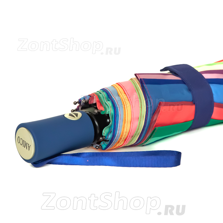 Купить Amico, Зонт женский Amico 350 17028 Радуга (сине-зеленый чехол)